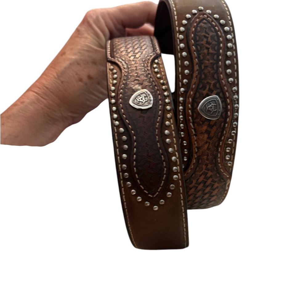 Arait Western Tooled Leather Belt - Gem